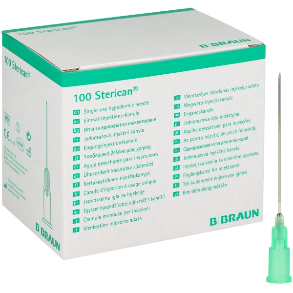 Sterican® Kanüle Nr. 02 grün, 0,80 x 40mm 21G x 1 1/2'', Pack = 100 ...