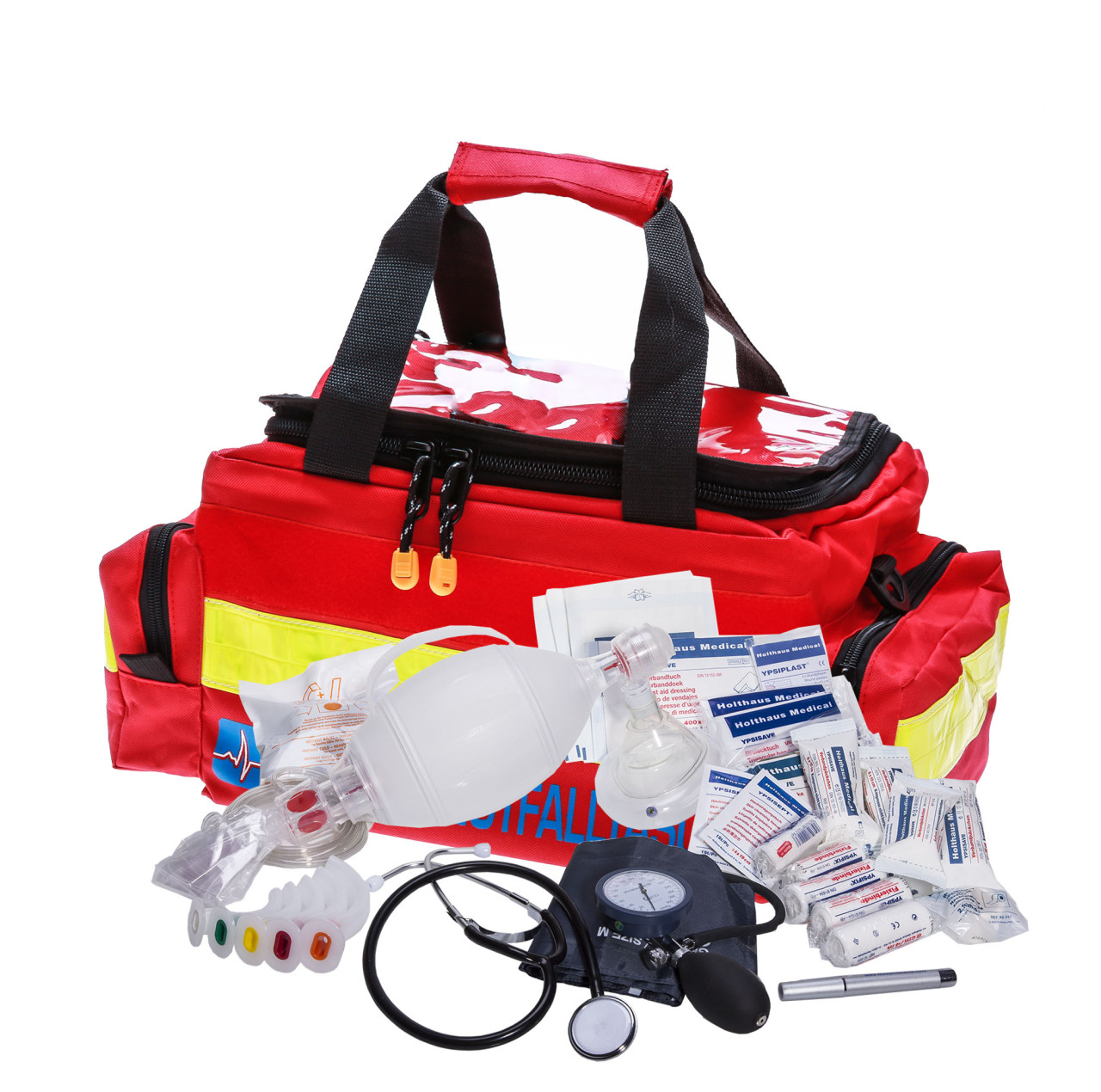 Notfalltasche MBS Medium - rot mit Füllung DIN 13 160 SAN | jetzt ...